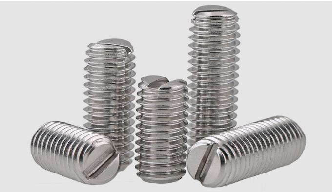 ISO4766 Stainless Steel Slotted Set Screws with Flat Point Slotted Drive Flat Point Headless Screw