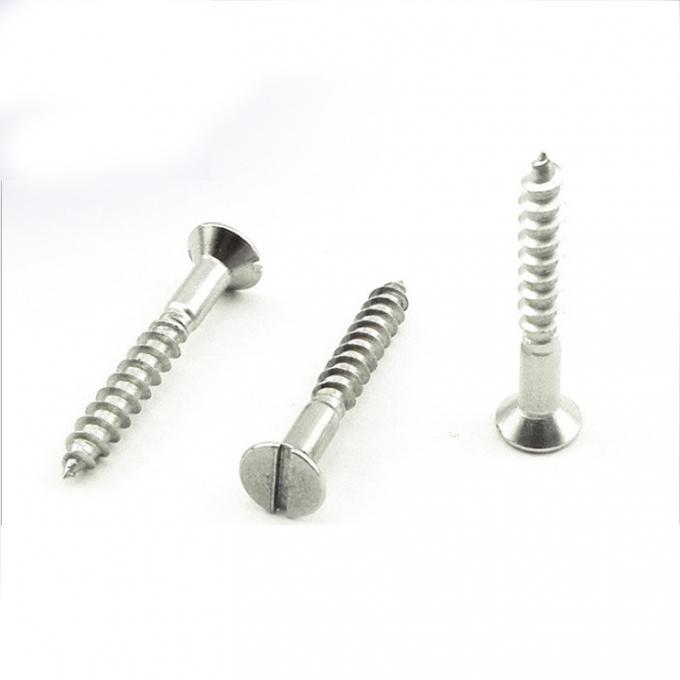 Stainless Steel Slotted Countersunk Head Wood Screws Slotted Flat Head Wood Screws