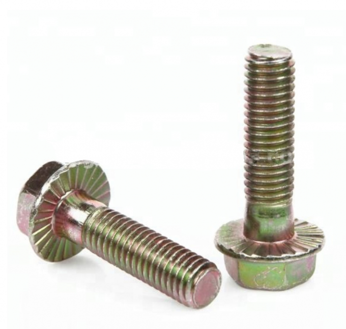 Zinc Yellow Chromate Plated Hexagon Flange Bolts Grade 5 Steel Hex Head ...