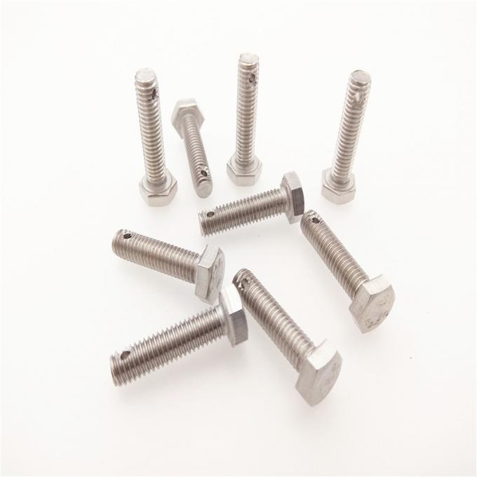 Stainless Steel GB31 Hex Bolt With Split Pin Hole On Shank Hex Head ...