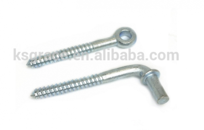 Zinc Plated L Type Wood Screw Hook Eye Seven Shaped L Shaped Right ...