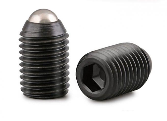 Carbon Steel Black Oxide Ball Plunger Screw Headless Slotted Ball Point ...