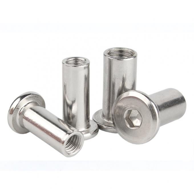 Flat Head Hexagon Socket Sleeve Barrel Connector Nut Stainless Steel ...