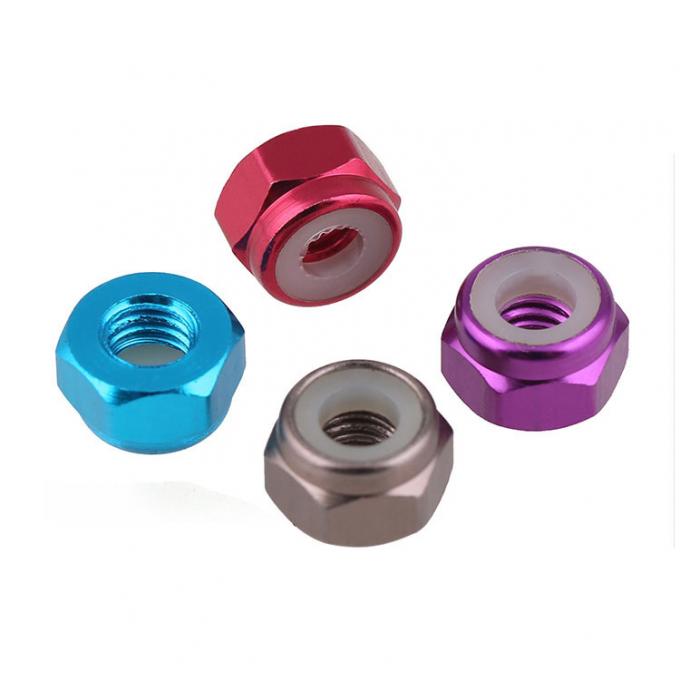 M2-M5 Aluminum Alloy Lock Loose Lock Nut Locking Self Locking Nylon ...