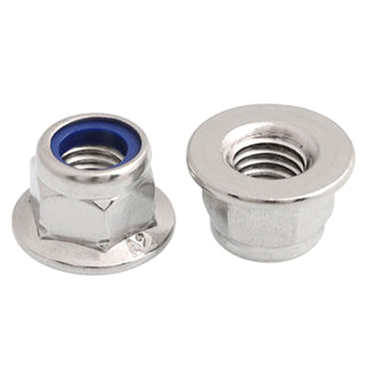 DIN 6926 Stainless Steel M6 M8 Flange Nylon Nut Nylon Insert Hex Flange Nuts