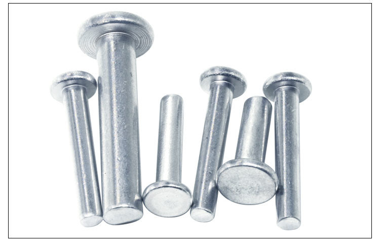 White Zinc Plated Thin Flat Head Solid Rivet , Alloy Steel Flat Truss ...