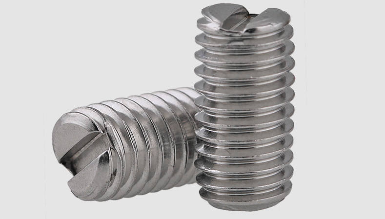 ISO4766 Stainless Steel Slotted Set Screws with Flat Point Slotted Drive Flat Point Headless Screw