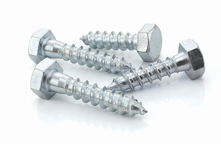 Zinc Plated Steel Hex Head Wood Screws Hexagon Wood Screws ASMEB18.2.1 ...