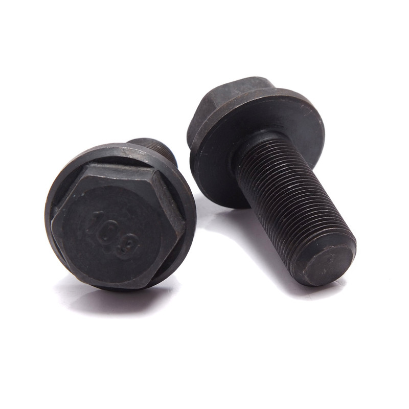 DIN6921 Grade10.9 Black Zinc Hex Flange Bolt Customized Serrated Titanium Hexagon Flange Bolt ...