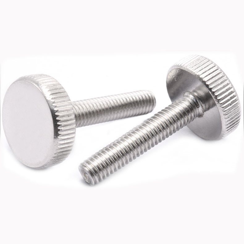 M3-M6 Stainless Steel Thumb Screws Flat Head Knurled Screw