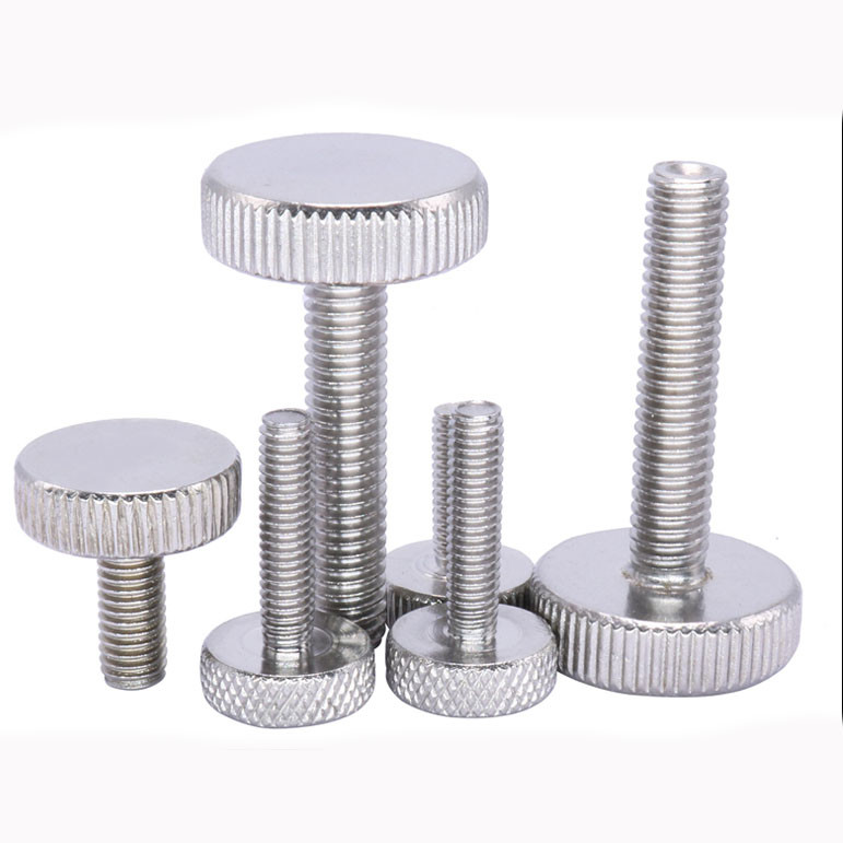 M3 M6 Stainless Steel Thumb Screws Flat Head Knurled Screw
