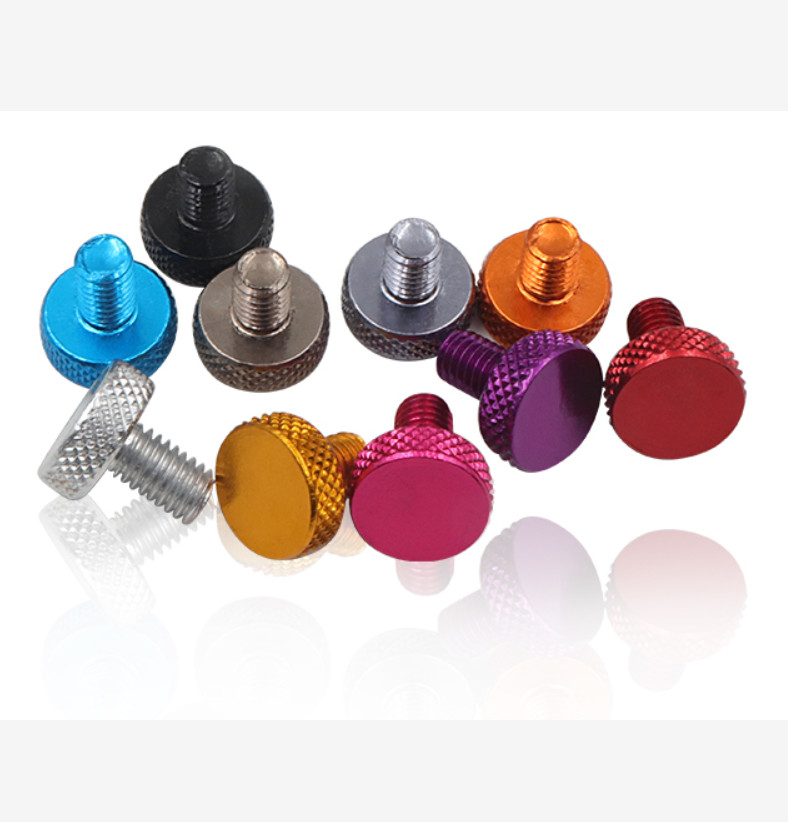M3 M4 Color Anodized Knurled Thumb Screws Customized Aluminium Male And ...