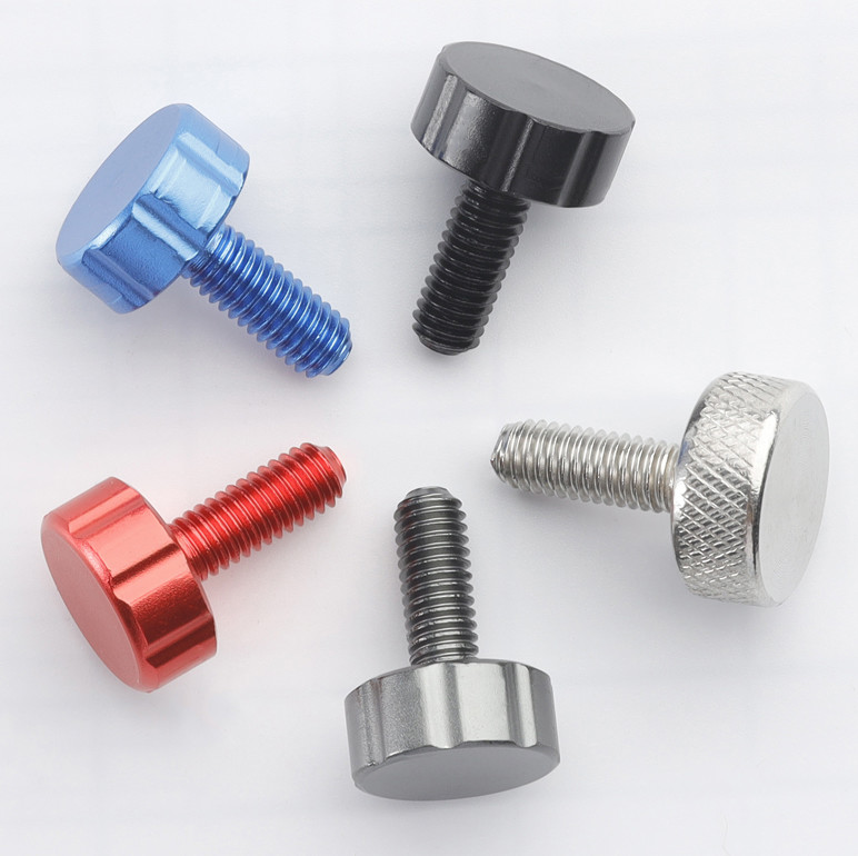 M3 M4 Color Anodized Knurled Thumb Screws Customized Aluminium Male And ...