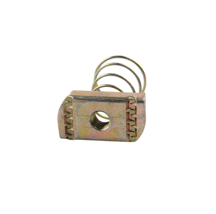 Yellow Zin Stainless Steel Channel Spring Nut Square Nut With Spring