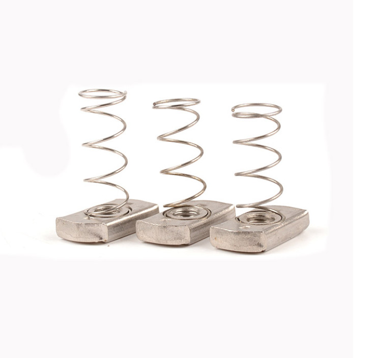 Yellow Zin Stainless Steel Channel Spring Nut Square Nut With Spring