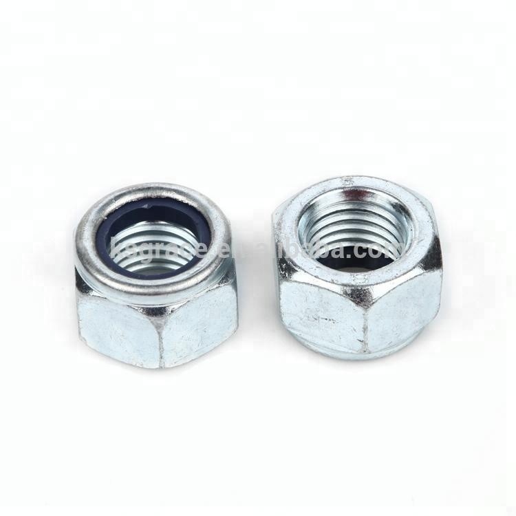 Fine Pitch DIN 985 Hexagon Nylon Insert Lock Nuts ZINC PLATED