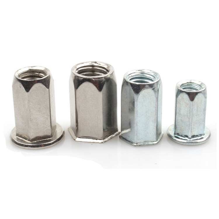 Flat Head Open End Hex Rivet Nut Blind Riveting Round Head Full Hex Rivet Nuts