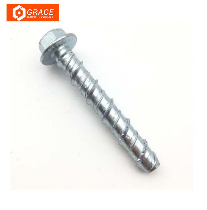 Building Self Drilling Dacromet Concrete Screw Bolt Anchor Heavy Duty Hex Head Self Drilling ...