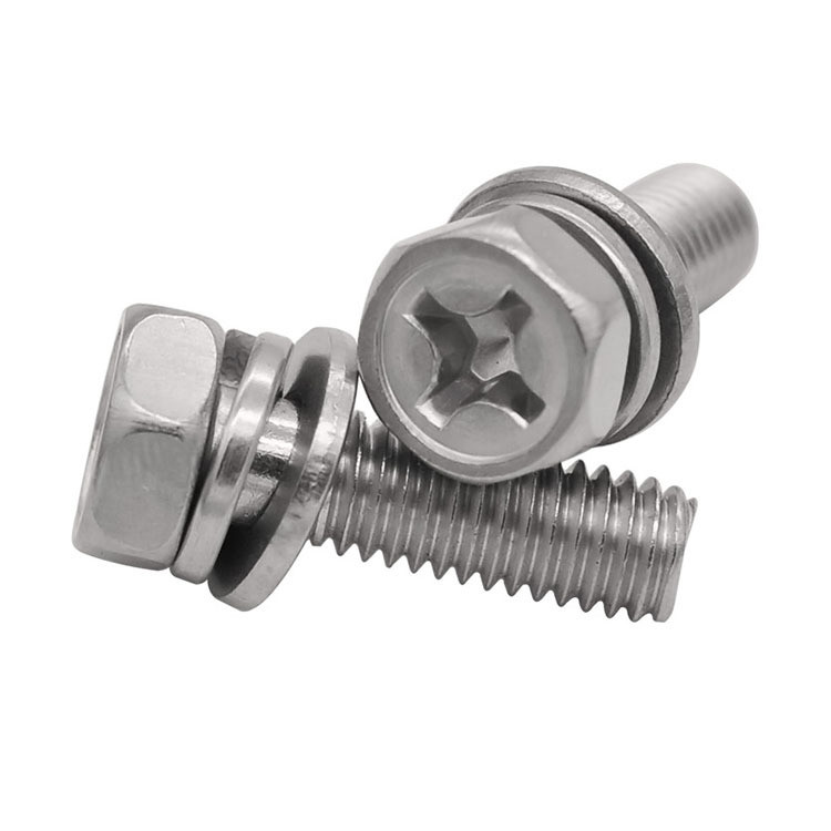Cross Recessed Hexagon Bolt With Indentation And Washer Assemblies GB ...