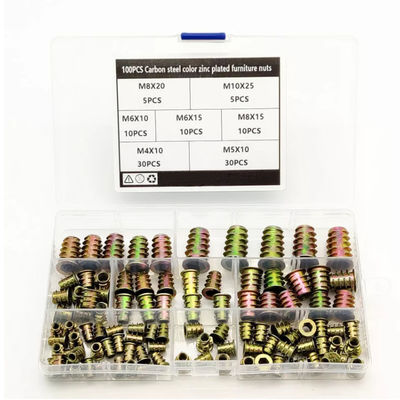 M4 M5 M6 M8 M10 100pcs For Hexagon Thread Nut Furniture Wood Insert Nut ...