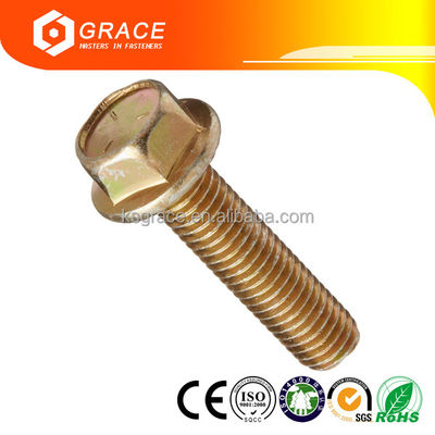Zinc Yellow Chromate Plated Hexagon Flange Bolts Grade 5 Steel Hex Head ...