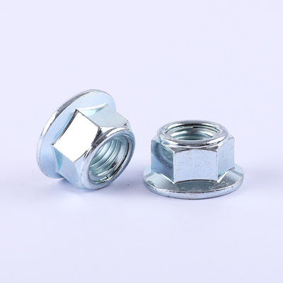 Torque Type All Metal Plating Hex Flange Nut Sliver Surface