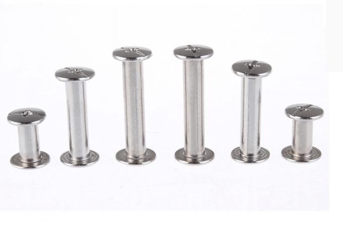 Slotted Drive Metal Binding Post , Low Profile Stainless Steel Chicago ...