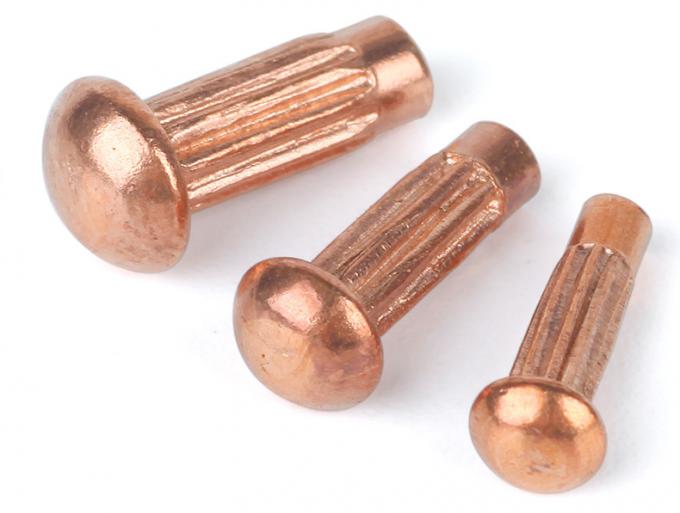 Red Copper Pan Head Knurling Rivets Roud Head Knurled Rivets Rivets for ...