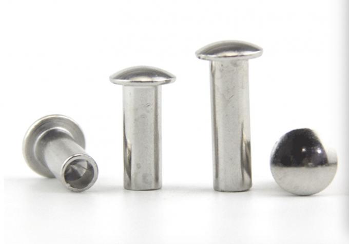 Nickel Plated Brake Lining Rivets , Semi Tubular Hollow End Rivets