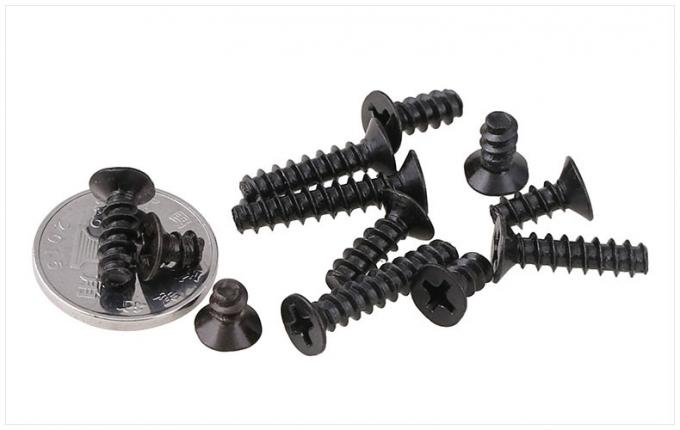 Black Zinc Plated Blunt Tip Drive Flat Head Sheet Metal Screw ...